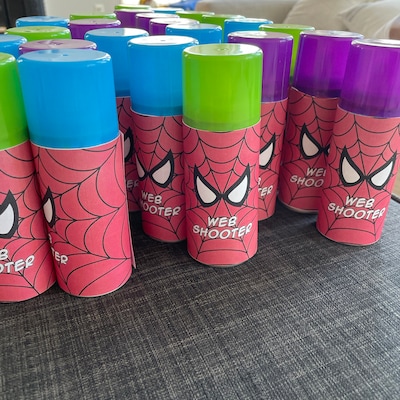 Spiderman Web Shooter Silly String Labels Printable Template Superhero ...