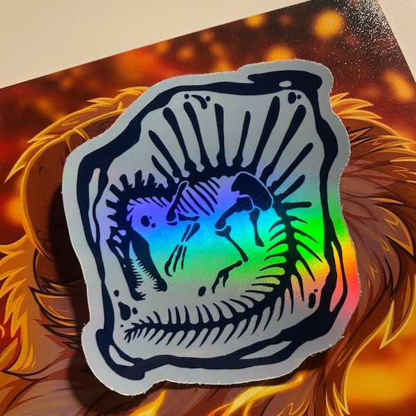 Holo Spinosaurus Skeleton Sticker - Handmade - Vinyl - Etsy