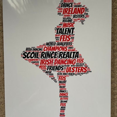 Personalised Irish Dancer Print, Word Art Print, Unframed Print ...