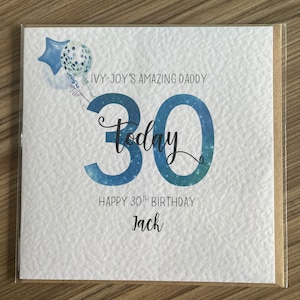 30th Birthday Card, 30th Birthday Gift for Men, Personalised 30th ...