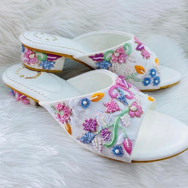 Maroon Suede Embroidered Wedges for Bridal, Zari Wedge, Wedge Heels for ...