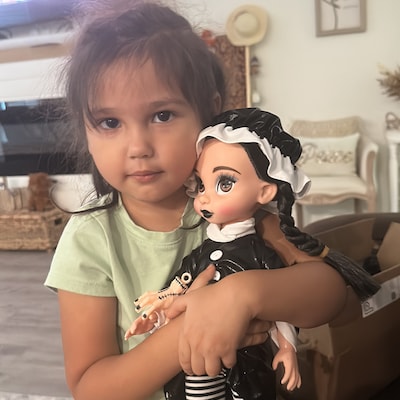 Wednesday Addams Doll /dress White and Black/merlina Addams Doll Black ...