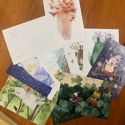 Ash Tree Spirit Postcard, Watercolor Postcard Illustration, Greeting ...