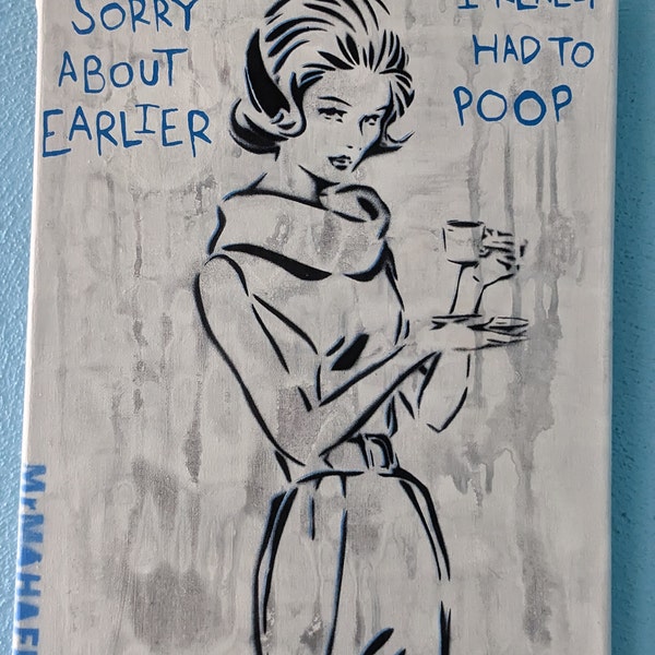 Vintage Fashion Illustration, Poop Art, Graffiti on Canvas Street, MCM ...