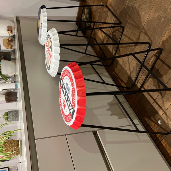 Bar Stool Man Cave Bar Stool Home Bar Bottle Top Cap Custom Design ...