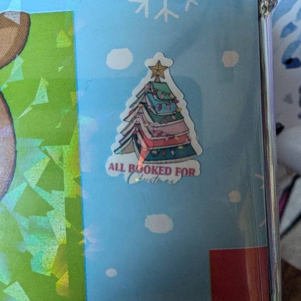 Booked for Christmas Sticker, Book Lover Gift, Die Cut Sticker, Fandom ...