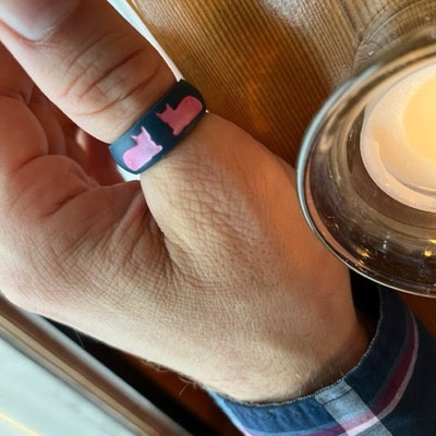 Personalized Engraved Silicone Ring 8.5MM Wedding Band for Men and ...