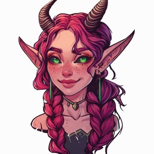 Tavern Female Npcs Illustrations Green Skin/white Hair, Original Design ...