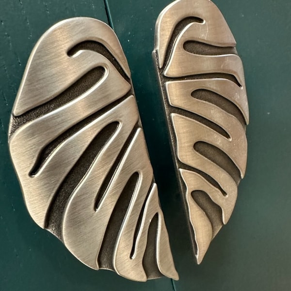 Monstera Leaf Brass Knobs and Pulls/ Turtle Leaf Drawer Knobs/cabinet Pulls/wardrobe Pull ...