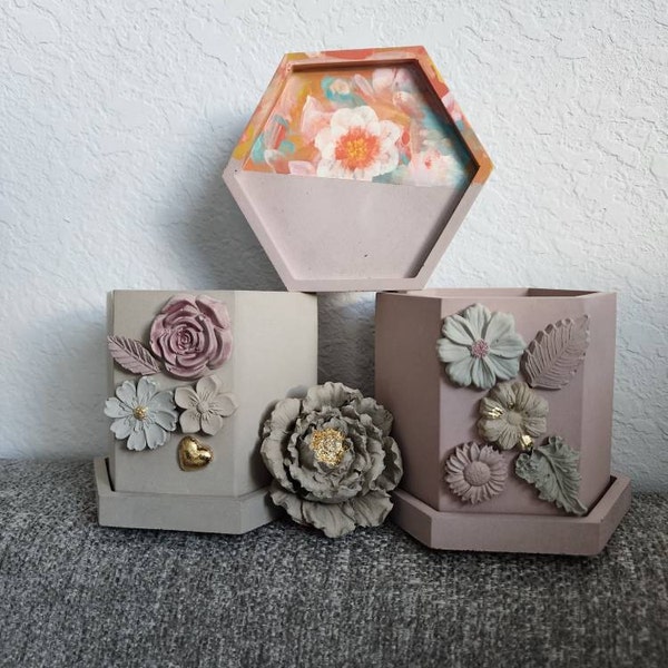 City in the Hands, Concrete Home Decor, Moss Planter, Metropolis ...
