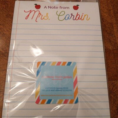 Teacher Notepad, Personalized Notepad, Teacher Appreciation Gift ...