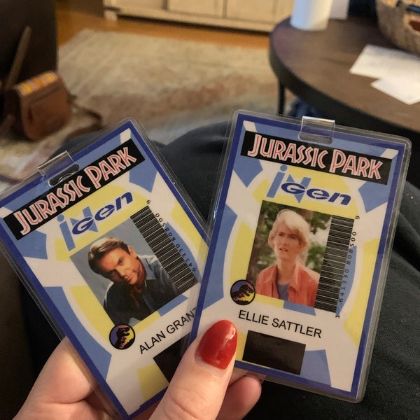 Jurassic Park Alan & Ellie Ingen ID Badge Set - Etsy Canada