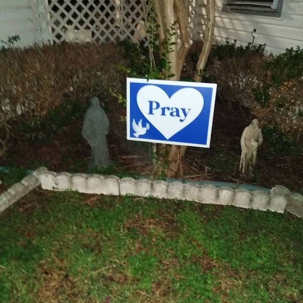 Pray Yard Sign Red With Heart and Dove (single or Doubesided) Comes ...