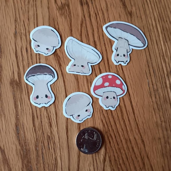 Cute Mushroom Sticker Set | Cute Fungi Sticker Pack Waterproof Stickers ...