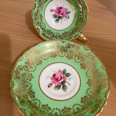 Royal Albert Regal Series Montrose Shaped Teacup and Saucer Duo Teal or ...