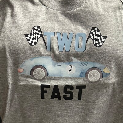 Two Fast Race Car Shirt, Racecar Birthday Shirt, Birthday Boy Shirt ...