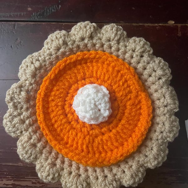 Pumpkin Pie Coaster Crochet Pattern - Digital Download - Etsy