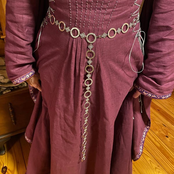 Silver Chain Belt, Medieval Ring Belt, Circle Chain Belt, Middle Ages ...