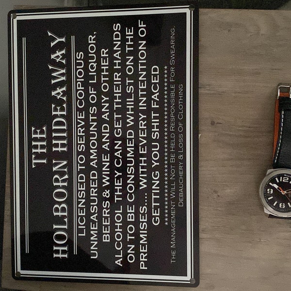 Personalised Licensee Aluminium Metal Sign Customised With Your Words ...