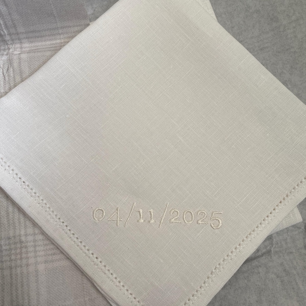 Personalized Monogram Embroidered Linen Napkin, Custom Initial Dinner ...