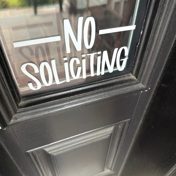 No Soliciting Glass Decal, No Solicit Sign, Simple Solicitor Sticker ...