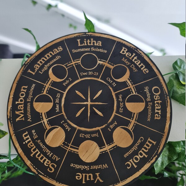 Moon Phase Wheel of the Year // Pagan Witch Calendar Board // Magickal ...