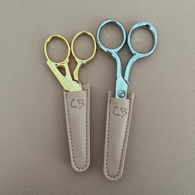 Genuine Leather Brown Hair Scissors Case With Adjustable Strap Scissors ...