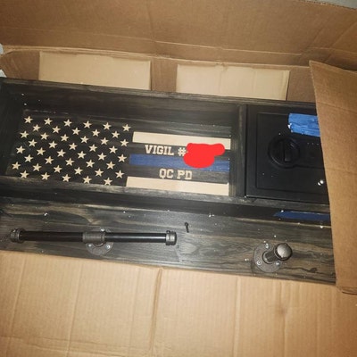Police Duty Gear Rack With Lockbox Safe FREE Metal Miranda Card - Etsy