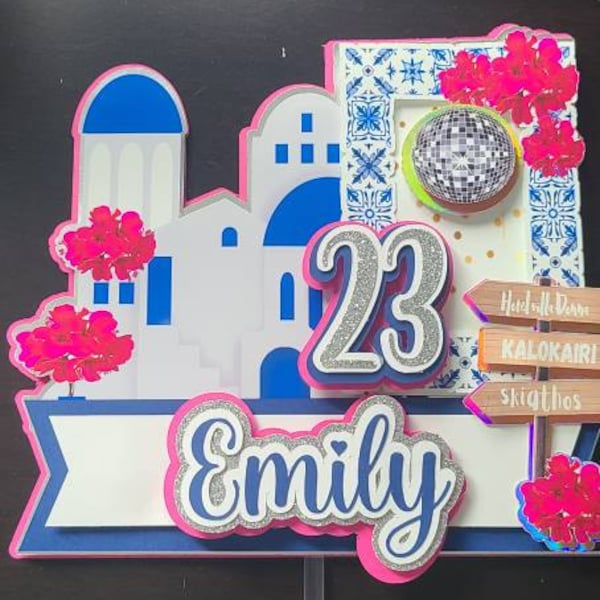 Mediterranean Style Cake Topper and Birthday Banner/greek Party ...