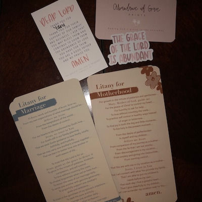 Litany for Marriage Catholic Marriage Prayer Card Motherhood Catholic ...