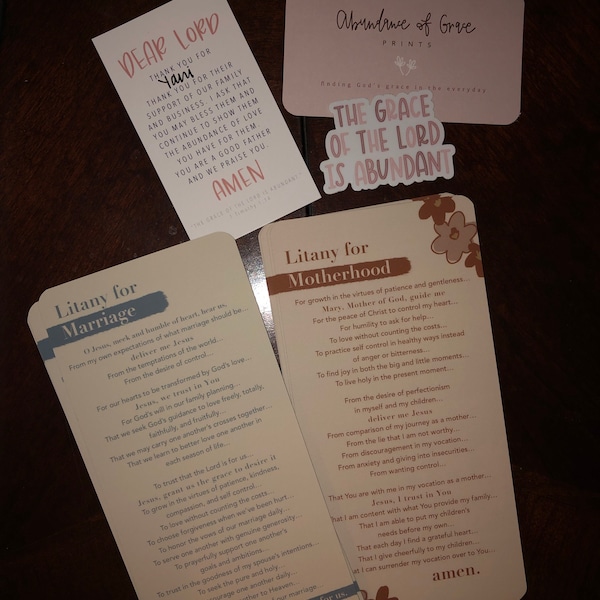 Litany for Marriage - Catholic Marriage - Prayer Card - Motherhood ...