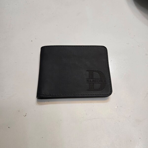 Hebrew, Arabic, Cyrillic Fonts Engraved Wallet, Personalized Genuine ...