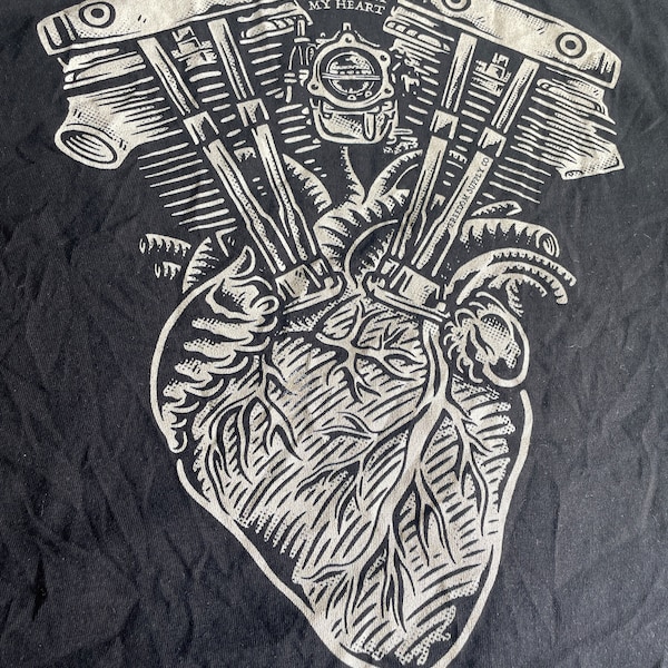 Kickstart My Heart Shovelhead Motorcycle Heart and Soul Biker Shirt for ...