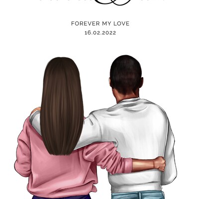 Personalised Couple Print Couples Gift Gift for Her - Etsy