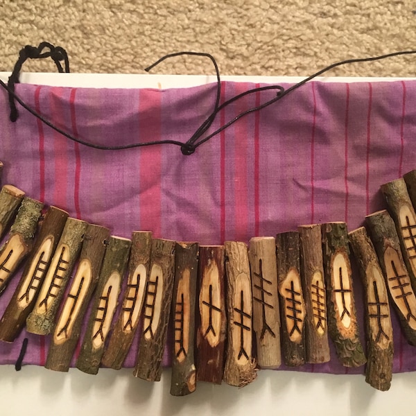 Drilled Celtic Tree Ogham Stave Pendant Set for Divination: Made on ...