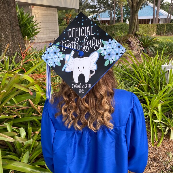 Custom "official Tooth Fairy" Graduation Cap Topper, Dental Hygienist ...
