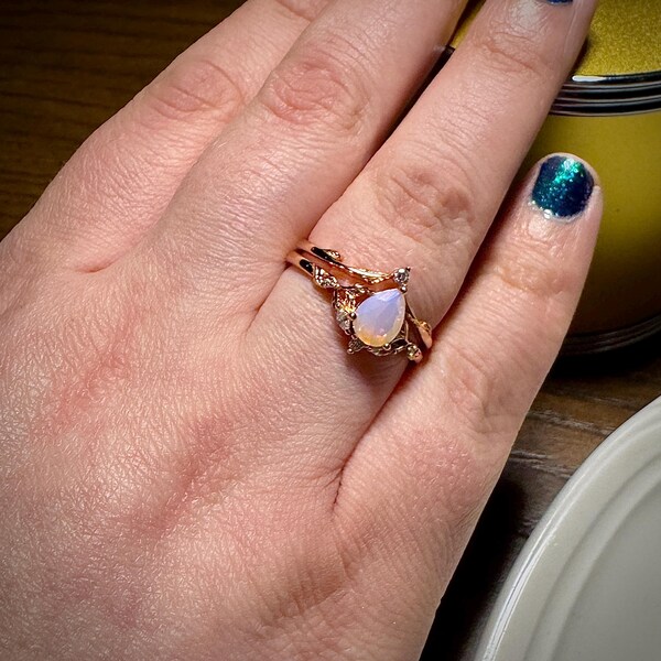 Starry Night & Trees Couples Ring Set- Galaxy Sandstone His and Hers ...