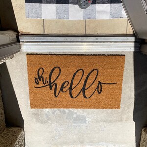 Oh Hello Doormat, Hello Welcome Mat, Housewarming Gift, Cute Doormat ...