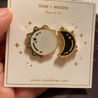 Sun and Moon Enamel Pin Set - Etsy Canada