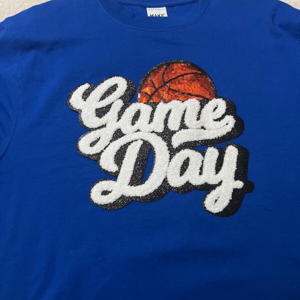 Touch Down RED Game Day Chenille Patch, DIY Patch, Iron on Patch, GOLD Glitter Backing - Etsy