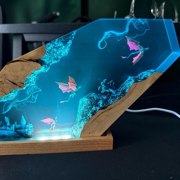 Night Light Scuba Diver, Turtle Lamp Resin,lamp Epoxy Resin Ocean,epoxy ...