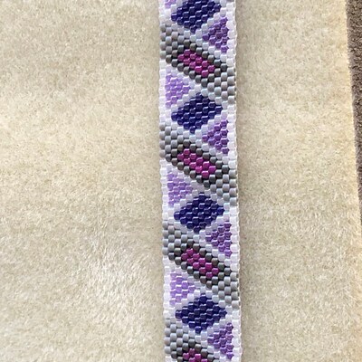 Peyote Bead Pattern Wave, Bracelet Seed Bead Pattern in Pdf, Even Count ...