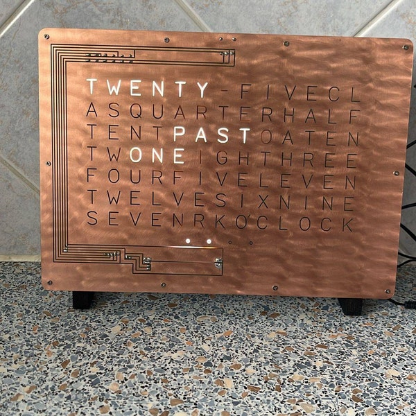 Word Clock Design LED Letters Italian Text Orologio Living Room ...