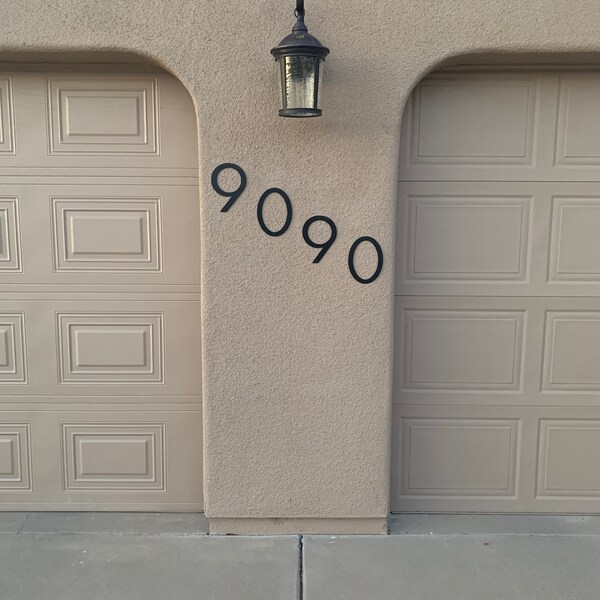 8" Metal House Number - Modern Font House Number - Metal Address Number ...