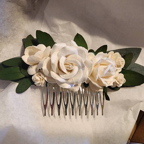 Blue and White Wedding Headpiece. Light Blue Wedding Hair Flower ...