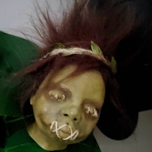 Elder Shrunken Head Greentint Tiki Headhunter Tsantsa Tribal - Etsy