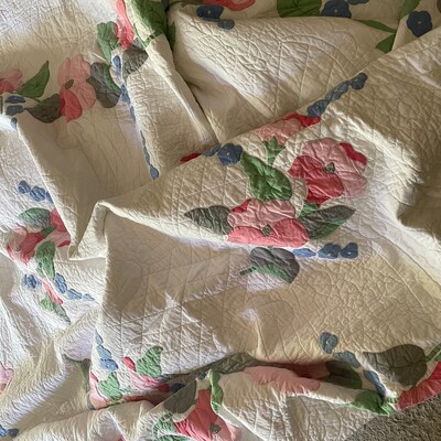 Moda Patchwork Quilt With 20 Coordinating Fabrics, Floral Border 73 X ...