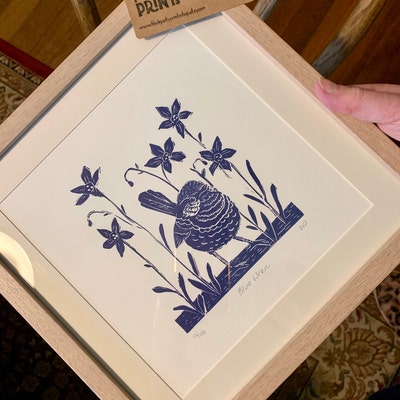 Wombat Linocut Print / Australian Animal / Black and White / Australian ...