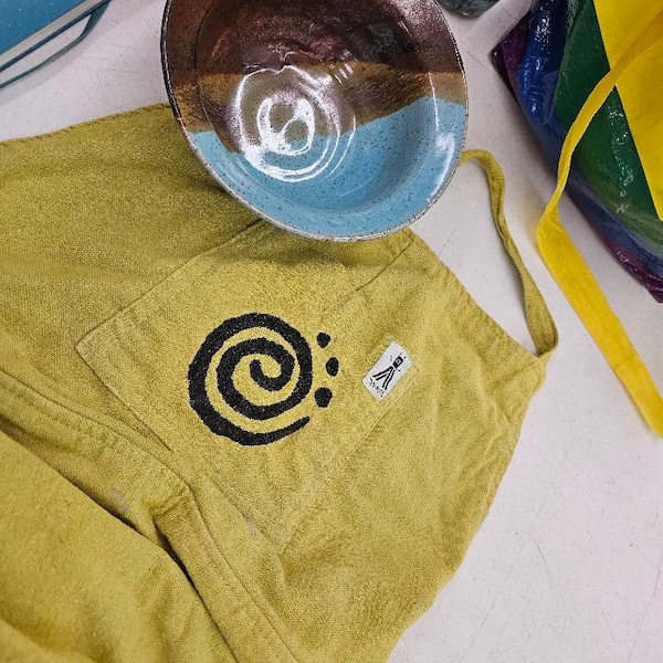 Green Durable Cotton Canvas Pottery Apron Ceramic Apron Throwing Apron ...