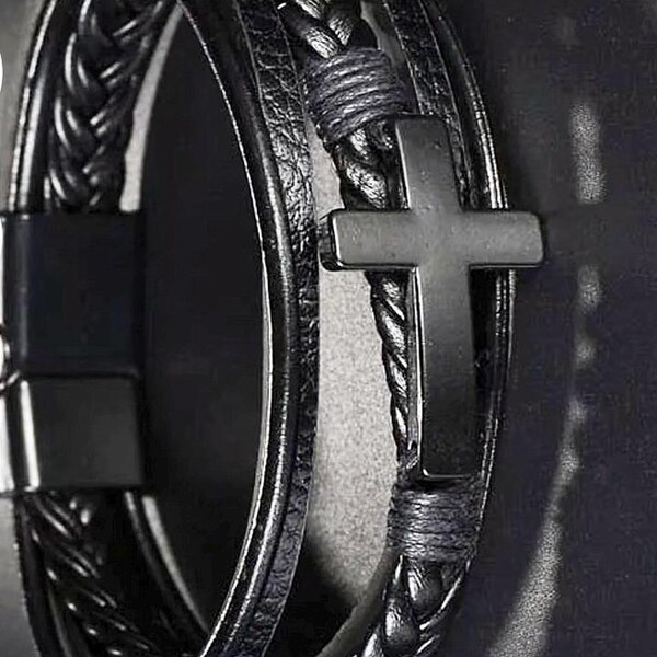 Gold Cross With Adjustable Chainmail Band Crusader Bracelet, Free Gift ...